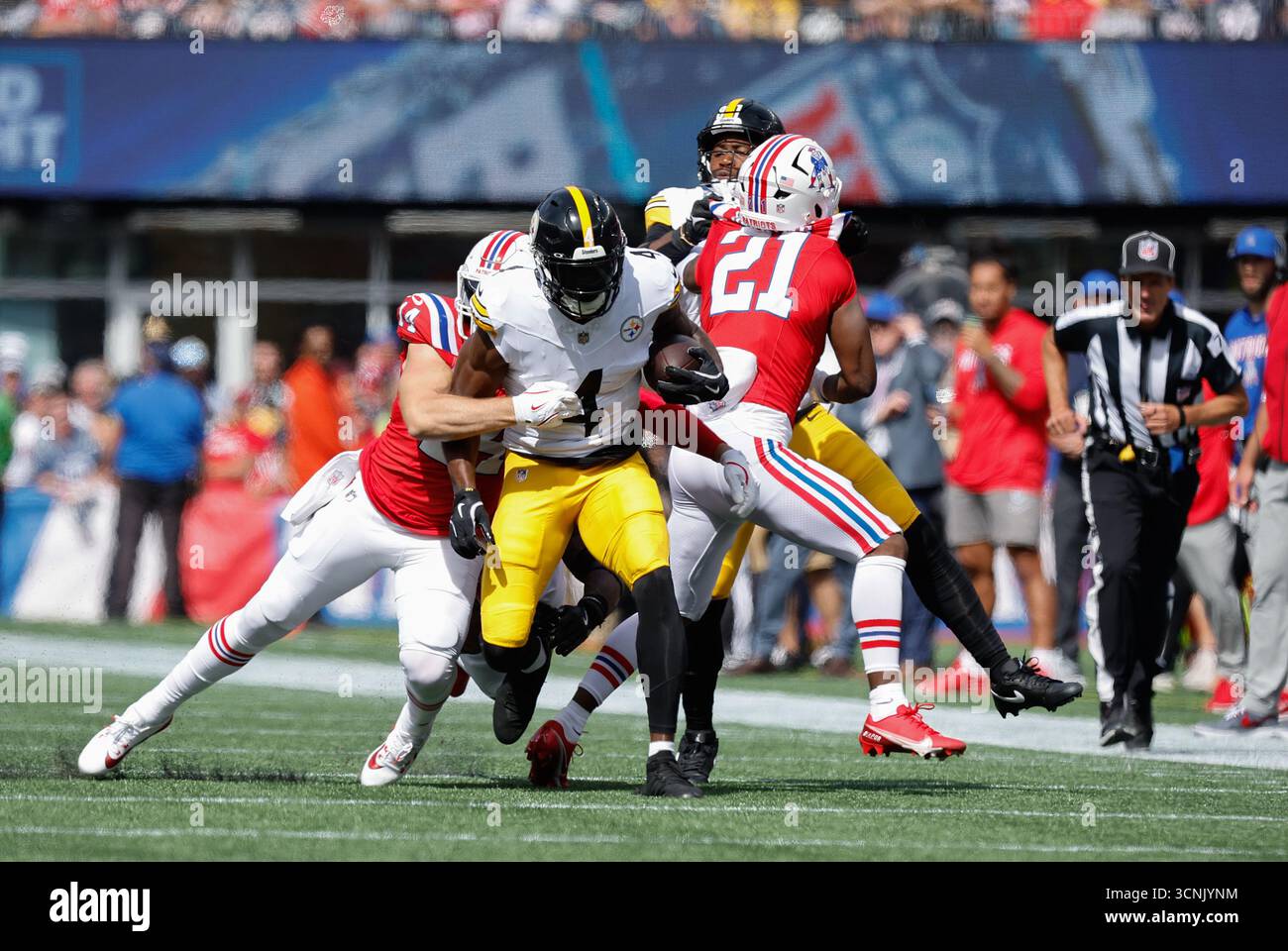 September 21, 2025; Foxborough, MA, USA; Pittsburgh Steelers wide ...