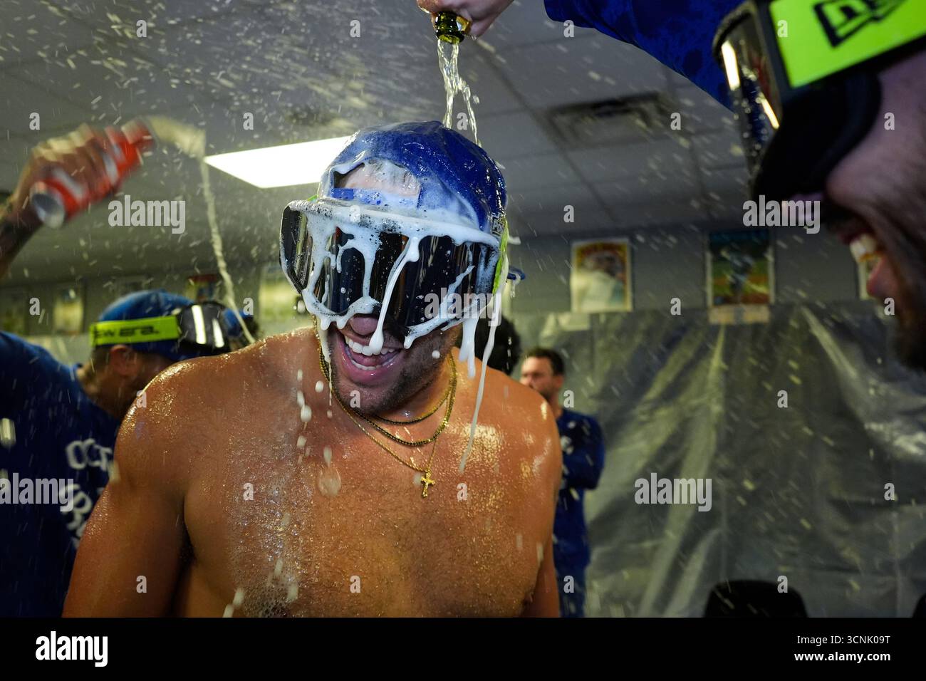 Toronto Blue Jays' George Springer celebrates with teammates in the ...