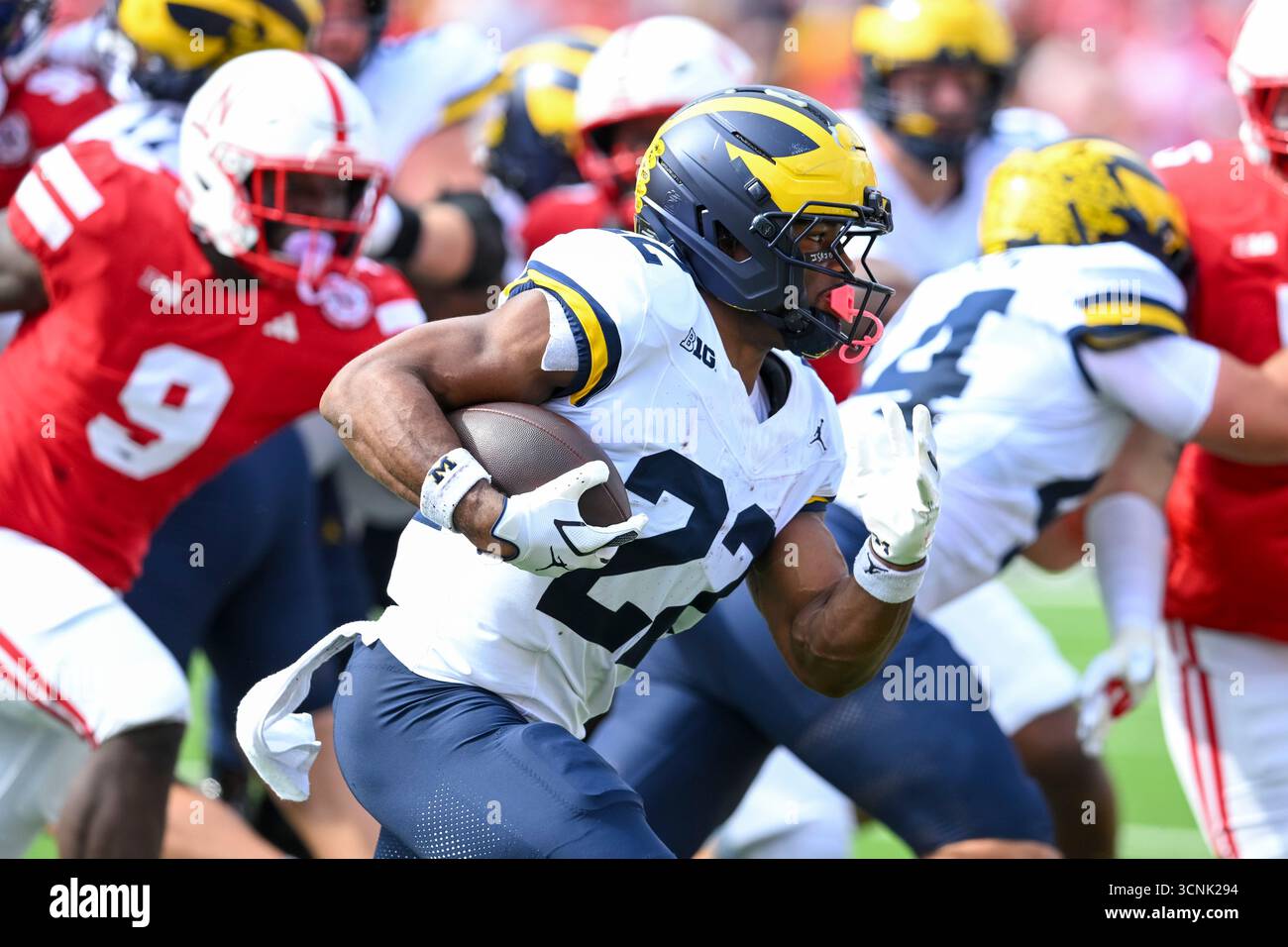 September 20, 2025: Michigan running back Justice Haynes (22) runs the ...