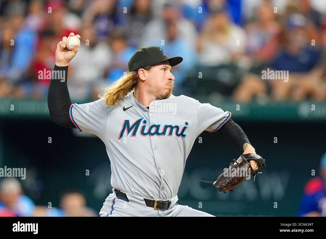 Miami Marlins relief pitcher Lake Bachar throws during the fifth inning ...