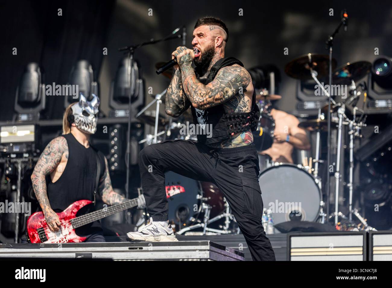 Aleksandr Shikolai of Slaughter To Prevail performs during Louder Than ...