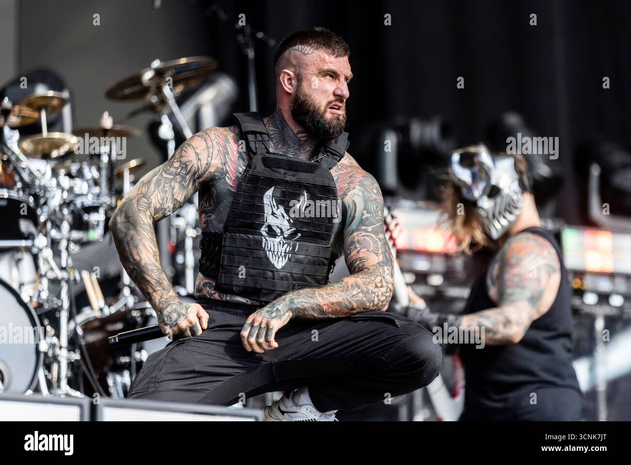 Aleksandr Shikolai of Slaughter To Prevail performs during Louder Than ...
