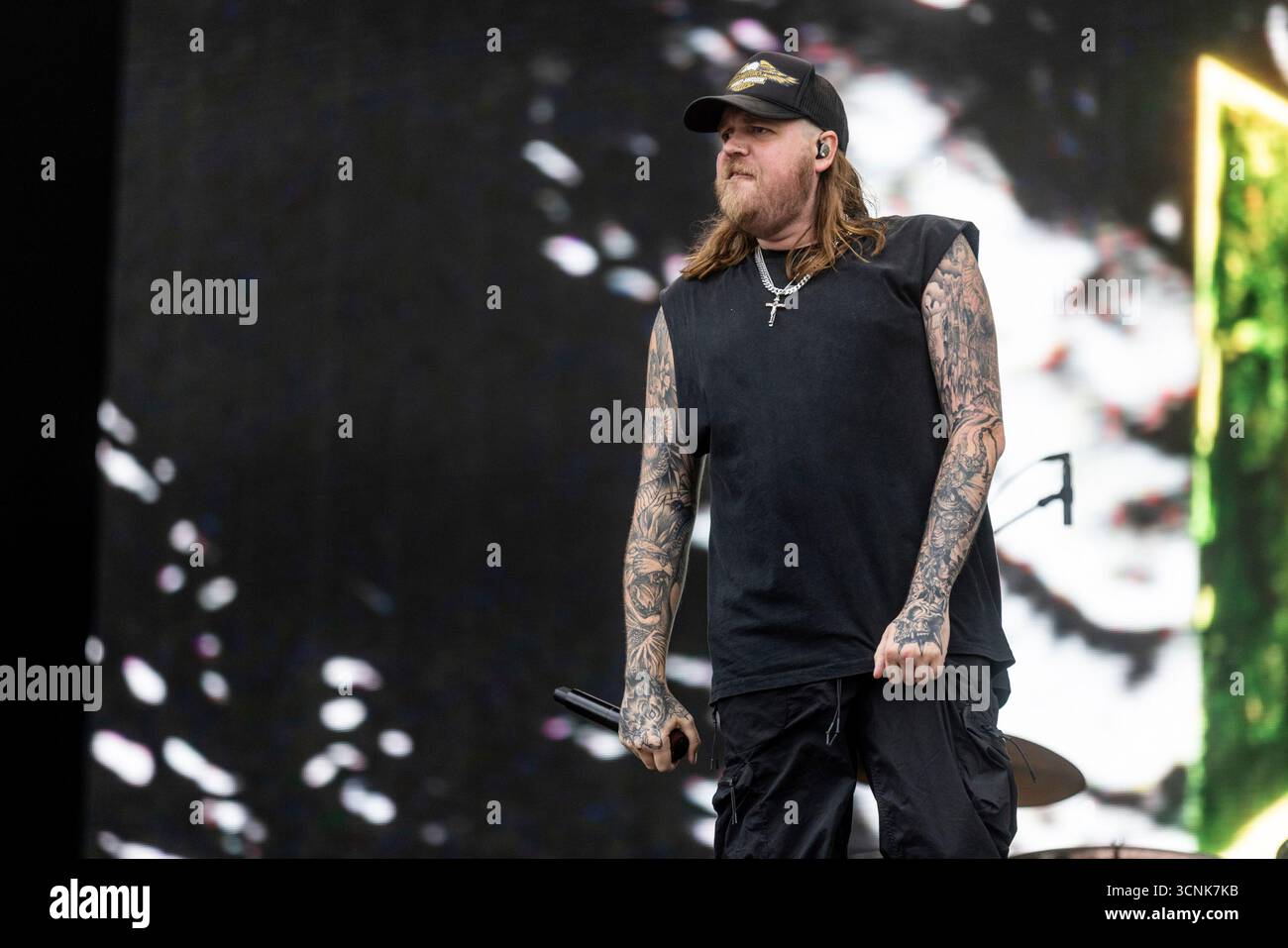 Briton Bond of Wage War performs during Louder Than Life music festival ...