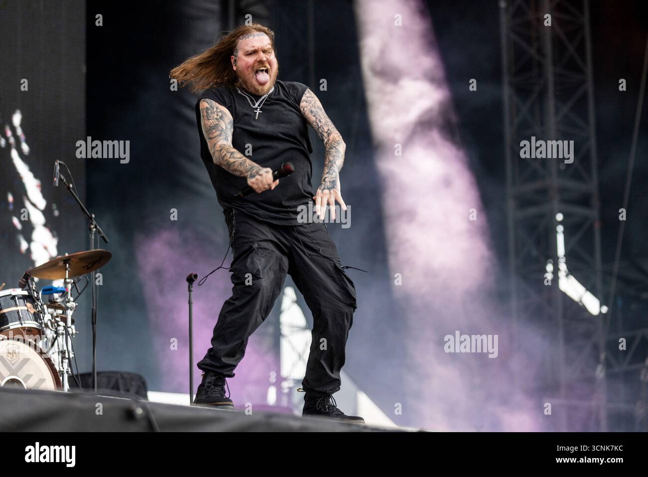 Briton Bond of Wage War performs during Louder Than Life music festival ...