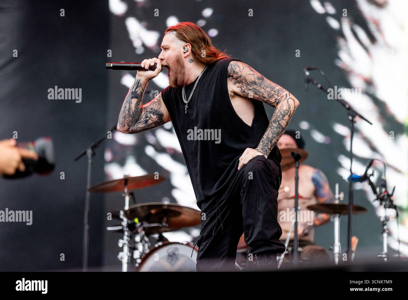 Briton Bond of Wage War performs during Louder Than Life music festival ...