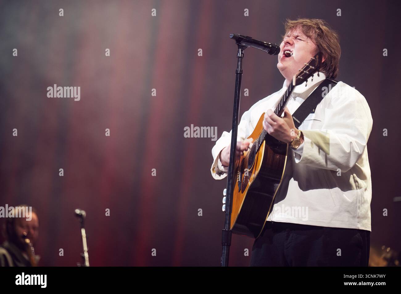 Manchester, UK. 21st September 2025. Lewis Capaldi performs at the Co ...