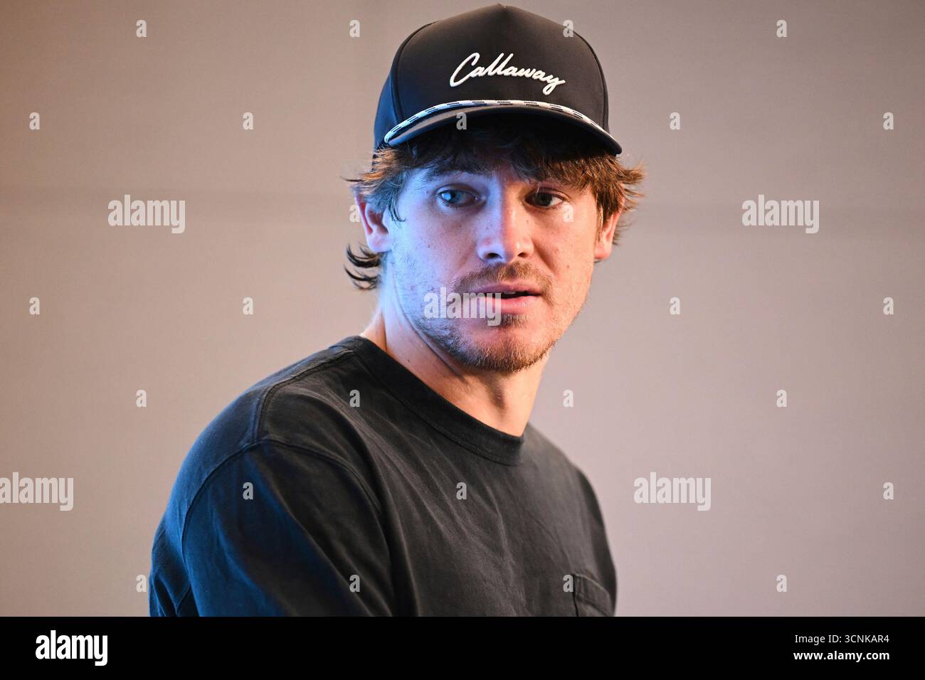 Los Angeles Chargers quarterback Justin Herbert answers questions after ...