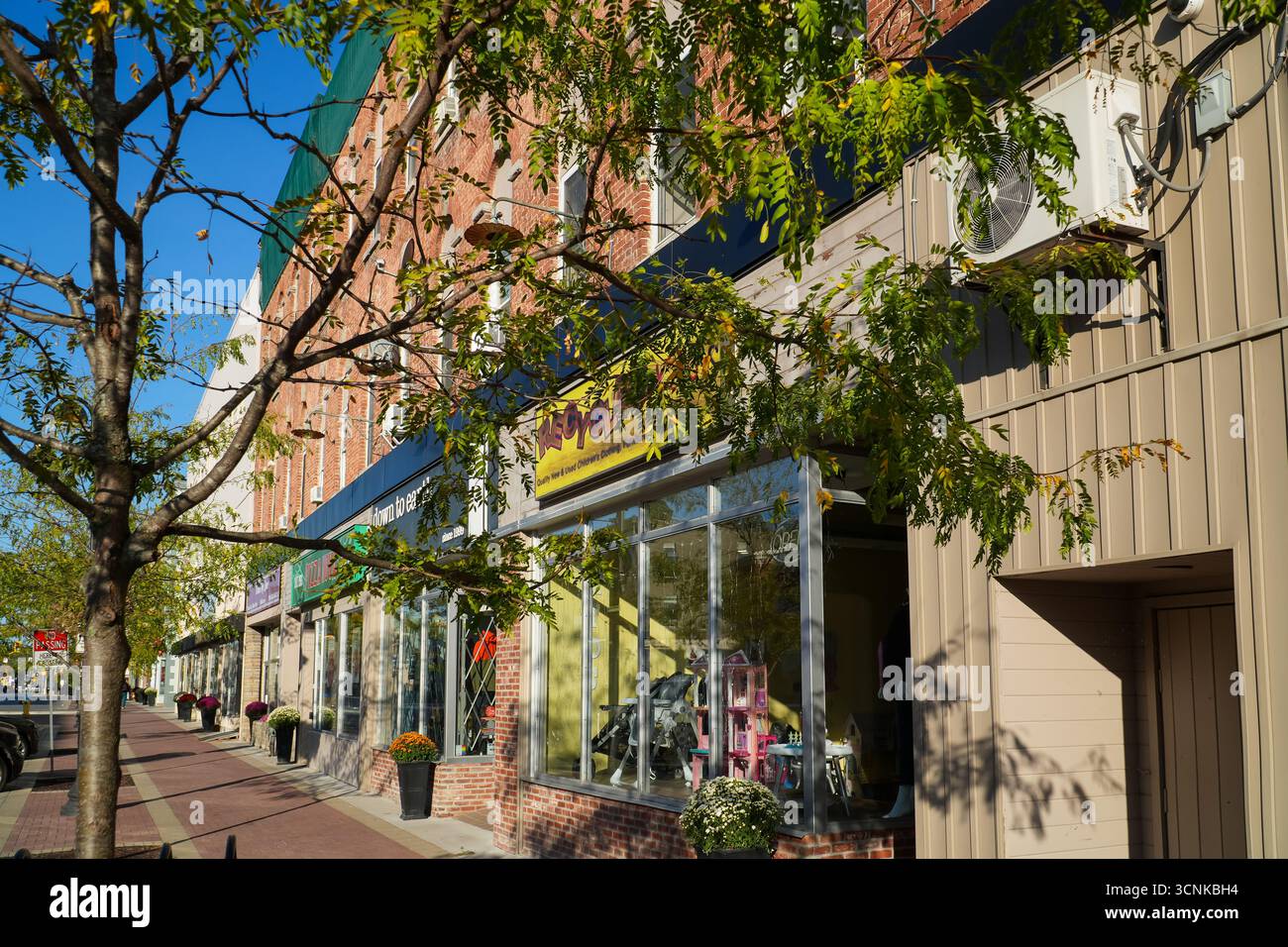 Historic buildings on Kent Street, Lindsay, Ontario, Canada, featuring ...