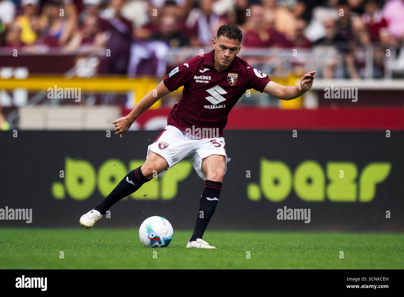 Kristjan Asllani of Torino FC in action during the Serie A football ...