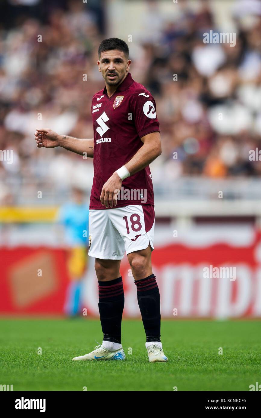 Giovanni Simeone of Torino FC looks on during the Serie A football ...