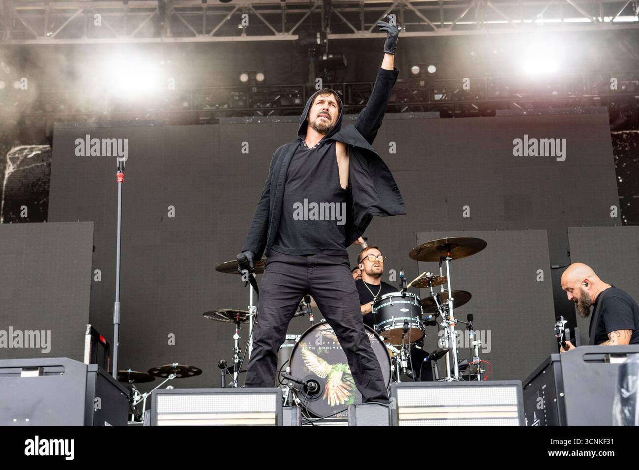 Jesse Hasek of 10 Years performs during Louder Than Life music festival ...