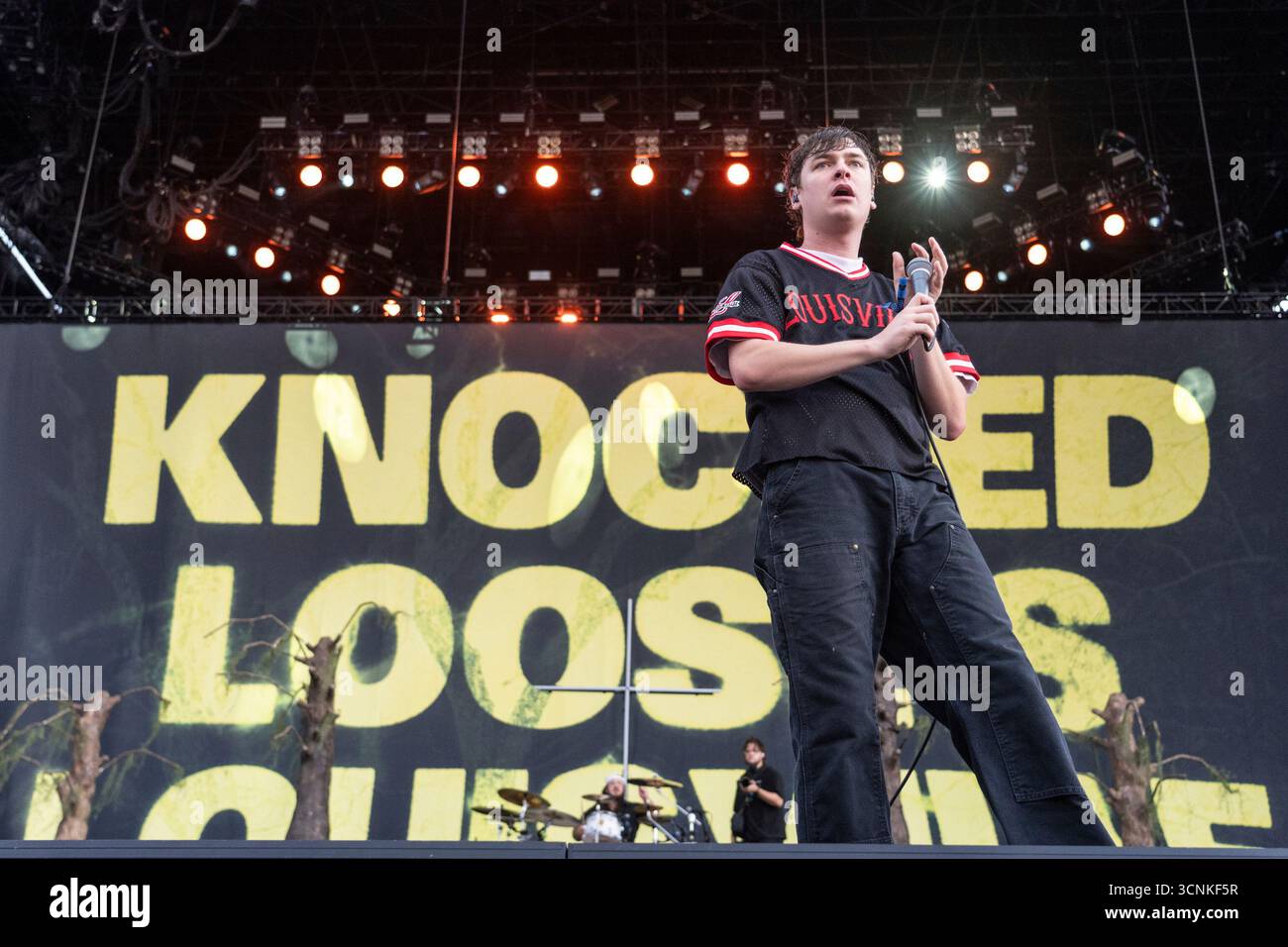 Bryan Garris of Knocked Loose performs during Louder Than Life music ...