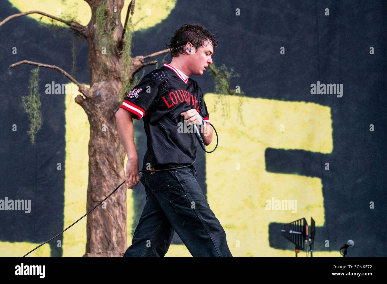 Bryan Garris of Knocked Loose performs during Louder Than Life music ...