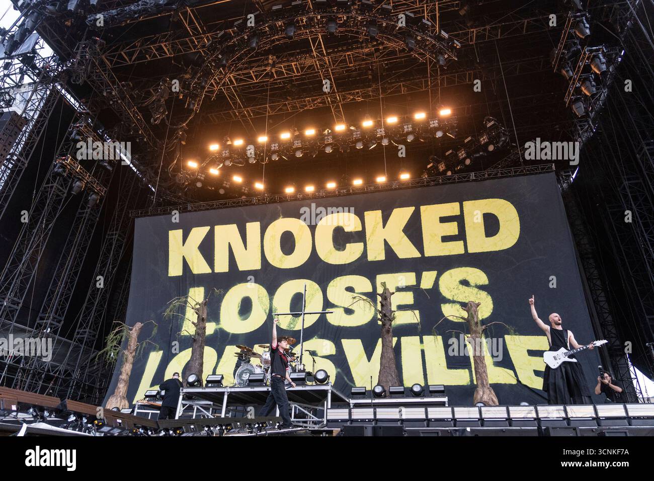 Bryan Garris of Knocked Loose performs during Louder Than Life music ...