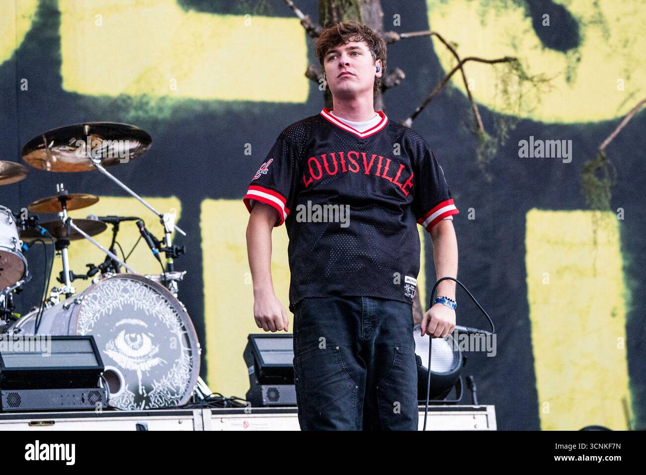 Bryan Garris of Knocked Loose performs during Louder Than Life music ...
