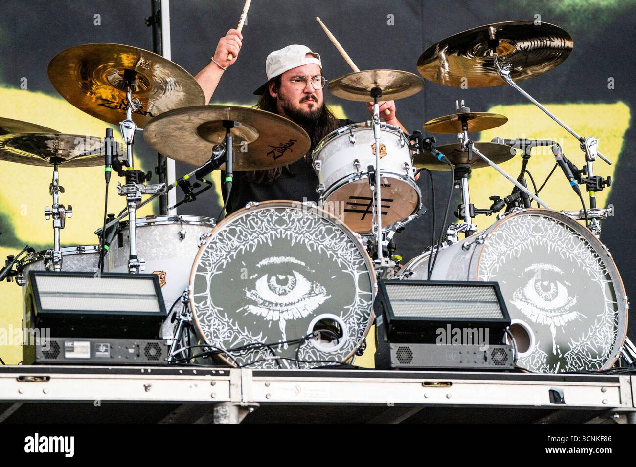 Kevin Kaine of Knocked Loose performs during Louder Than Life music ...