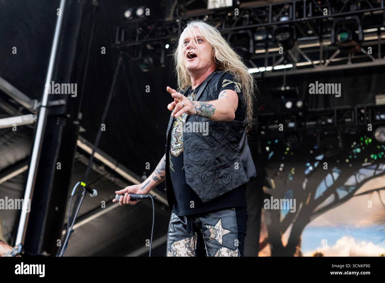 Sebastian Bach performs during Louder Than Life music festival seen on ...