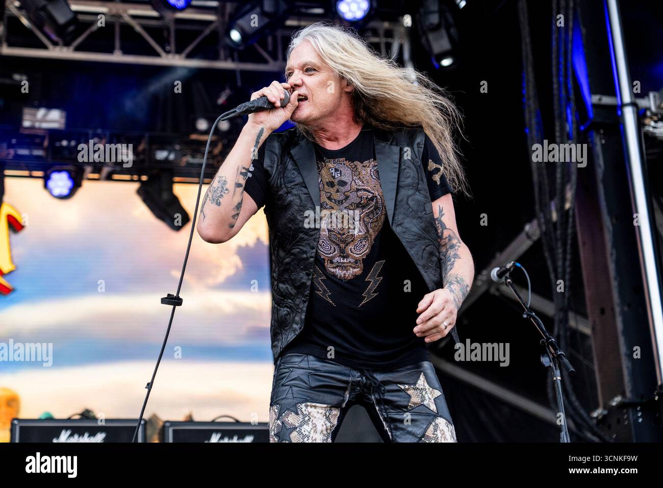 Sebastian Bach performs during Louder Than Life music festival seen on ...