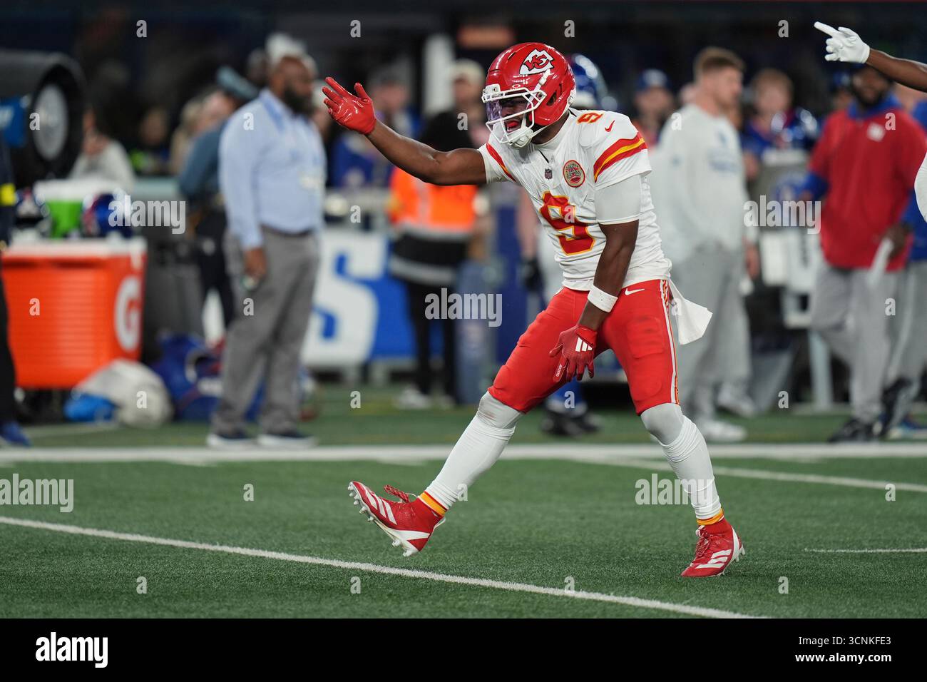 Kansas City Chiefs wide receiver JuJu Smith-Schuster celebrates a catch ...
