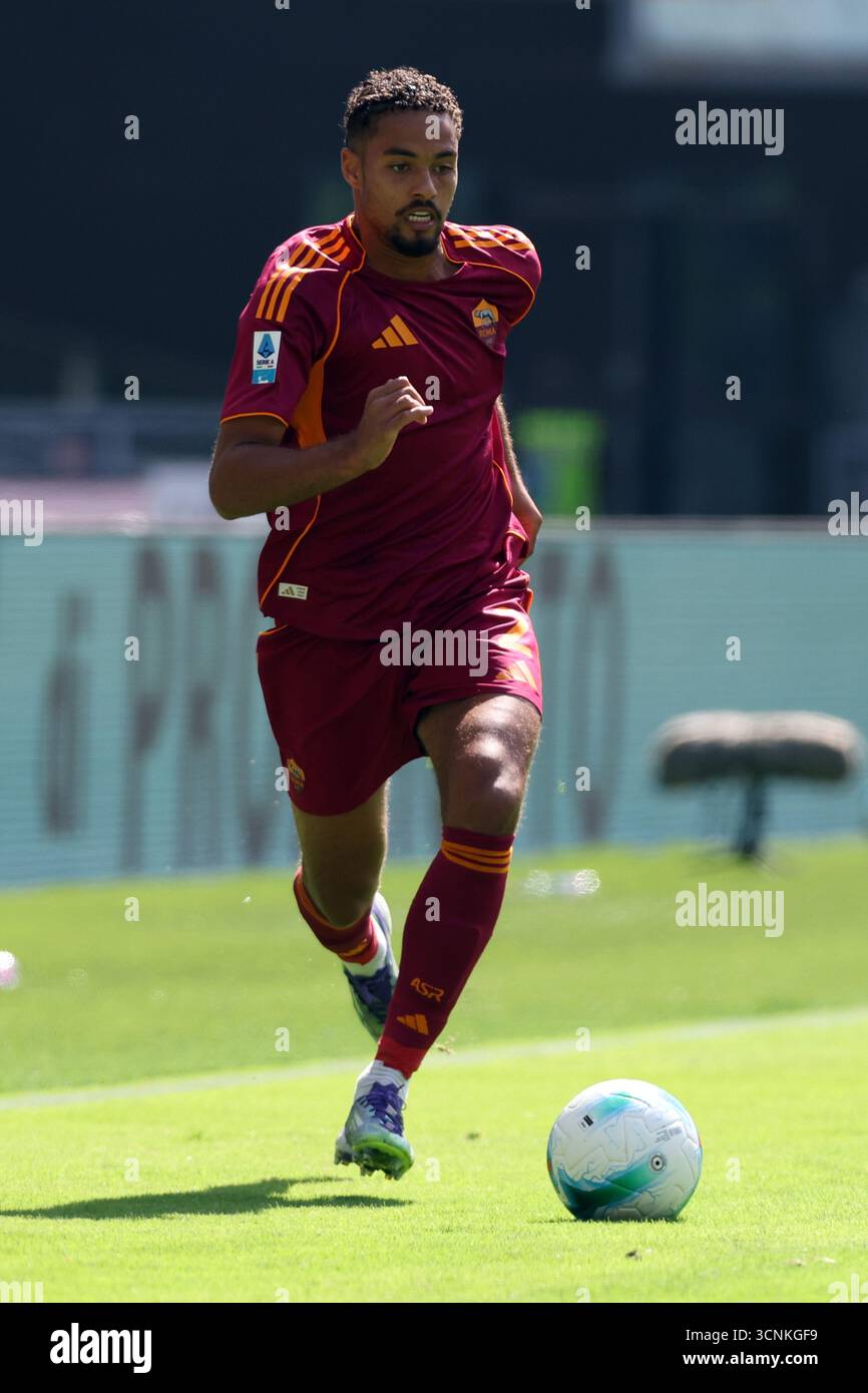 Devyne Rensch of Roma seen in action during the Serie A Enilive 2025 ...