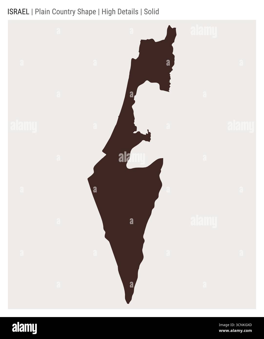 Israel plain country map. High details. Solid style. Shape of Israel ...
