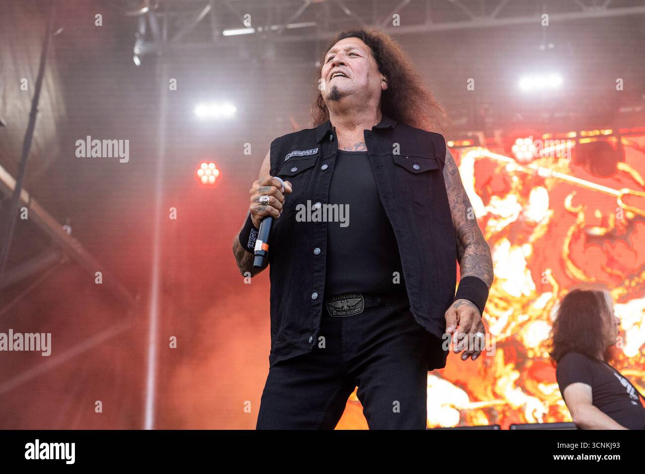 Chuck Billy of Testament performs during Louder Than Life music ...
