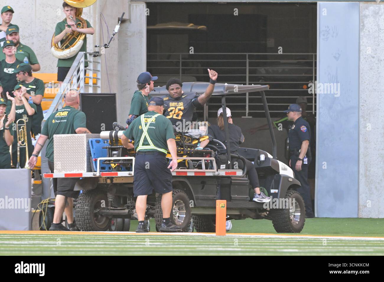 September 20, 2025 Baylor Bears linebacker Travion Barnes (36) gives a ...