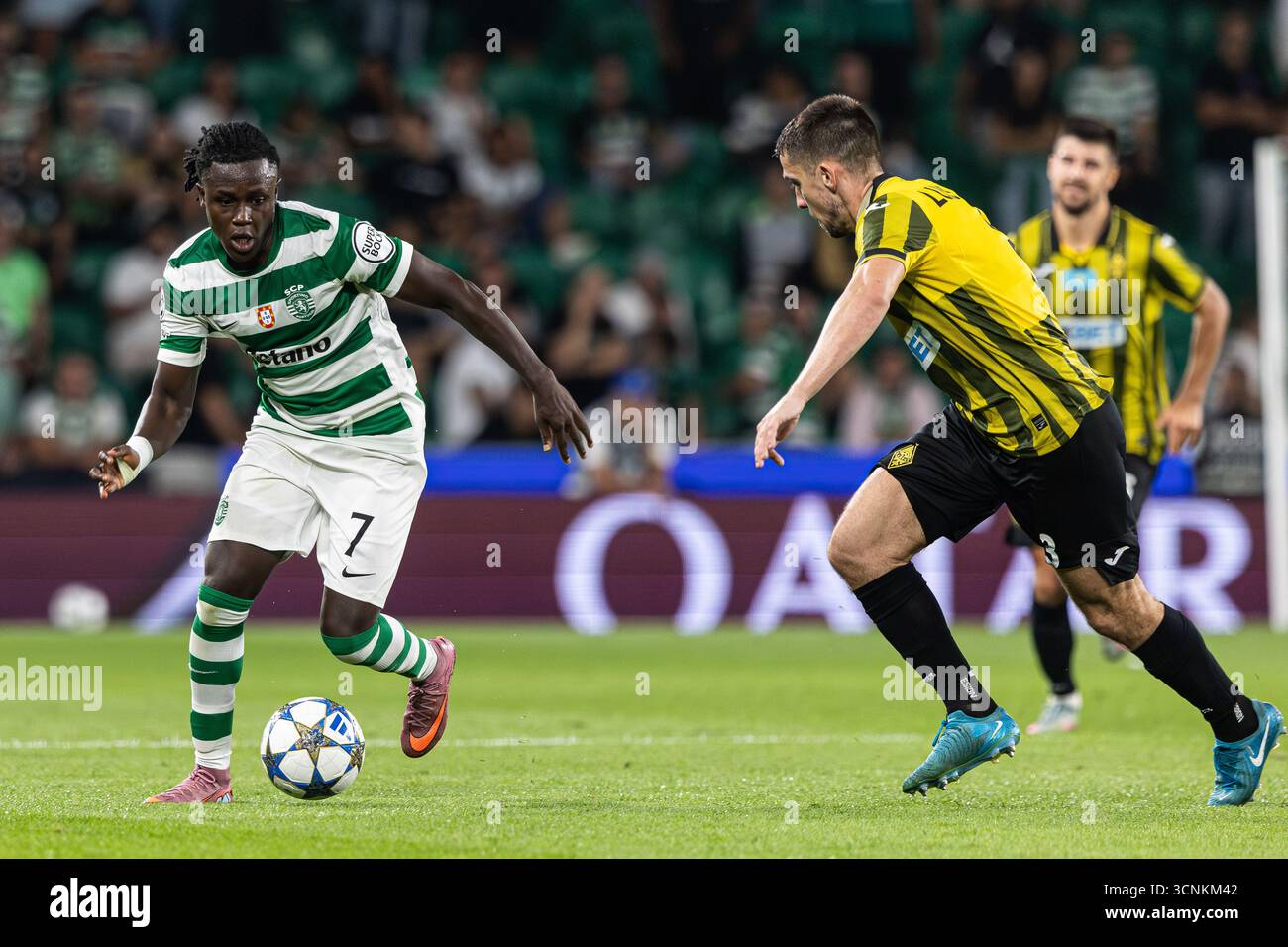 Geovany Quenda of Sporting CP in action during the UEFA Champions ...