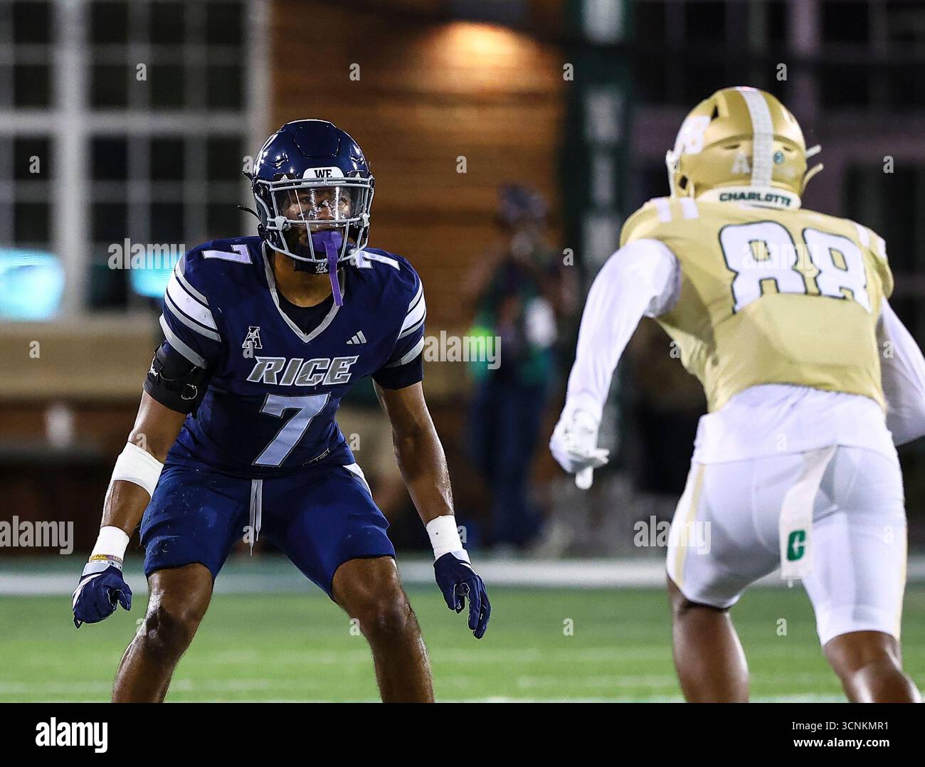 September 18, 2025: Rice University cornerback Omari Porter (7) defends ...