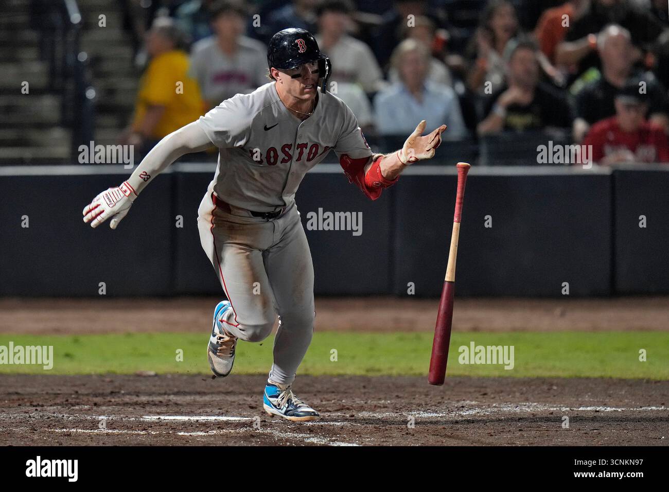 Boston Red Sox's Romy Gonzalez follows his RBI single off Tampa Bay ...