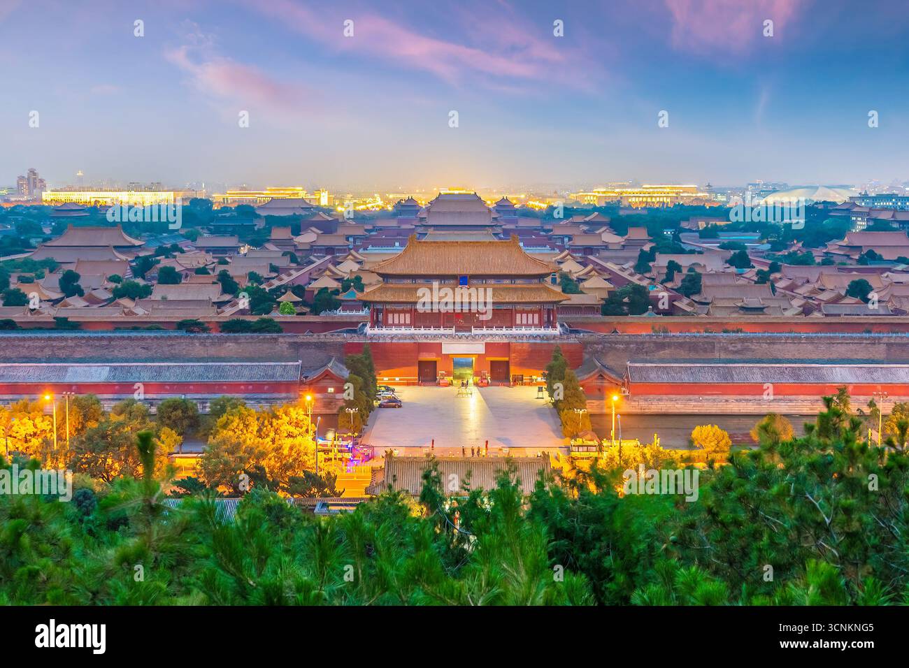 The Forbidden City imperial place in Beijing China from top view at ...