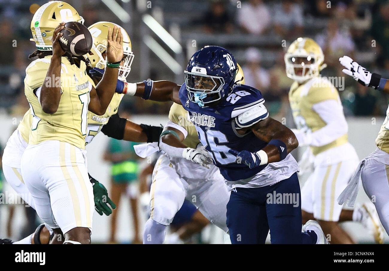 September 18,2025: Rice University defensive lineman Tony Anyanwu (26 ...