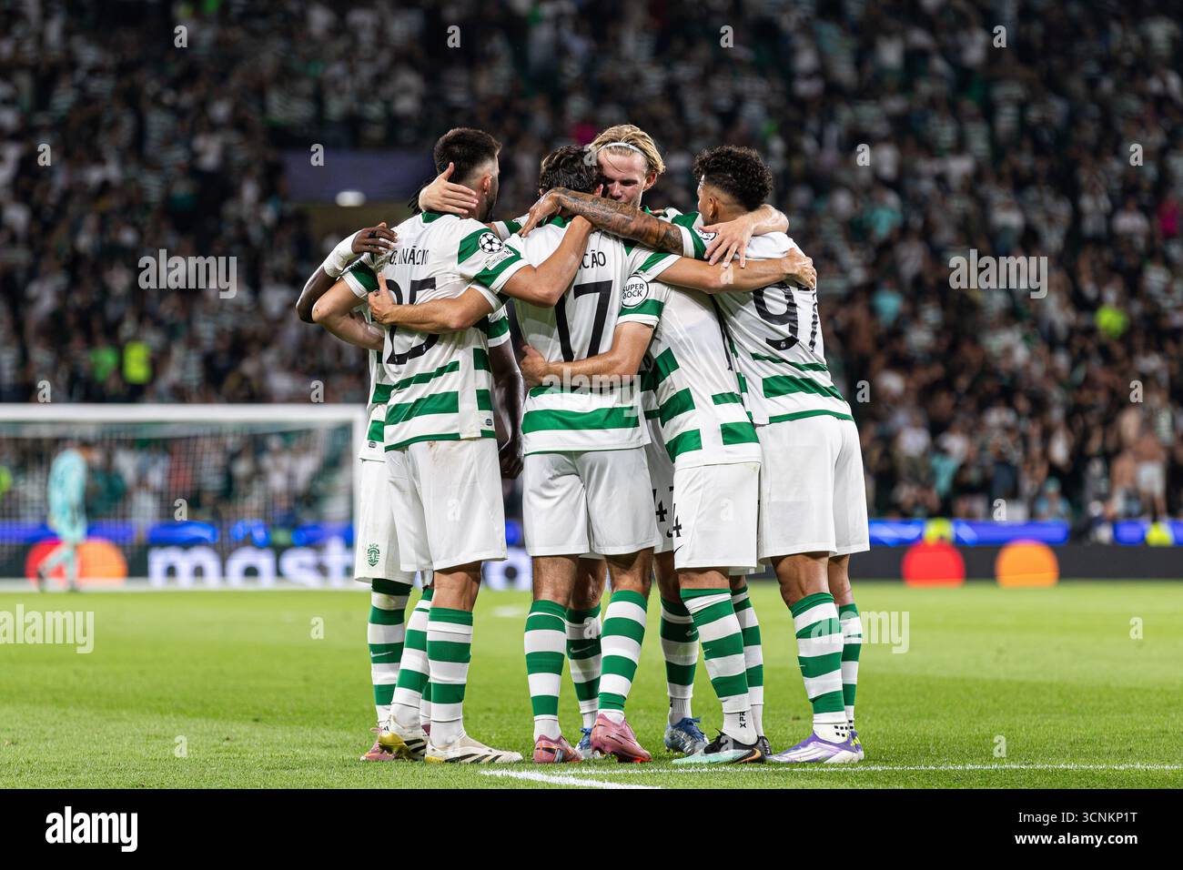 Sporting CP team celebrate a goal during the UEFA Champions League 2025 ...