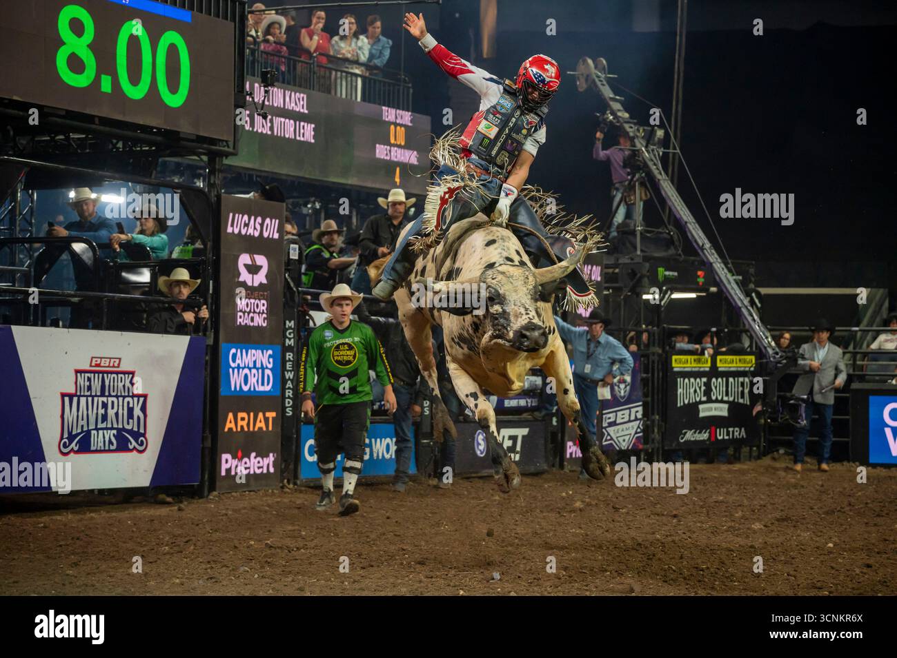 Florida Freedom's Thiago Salgado rides Designated Survivor in game 9 during the New York ...