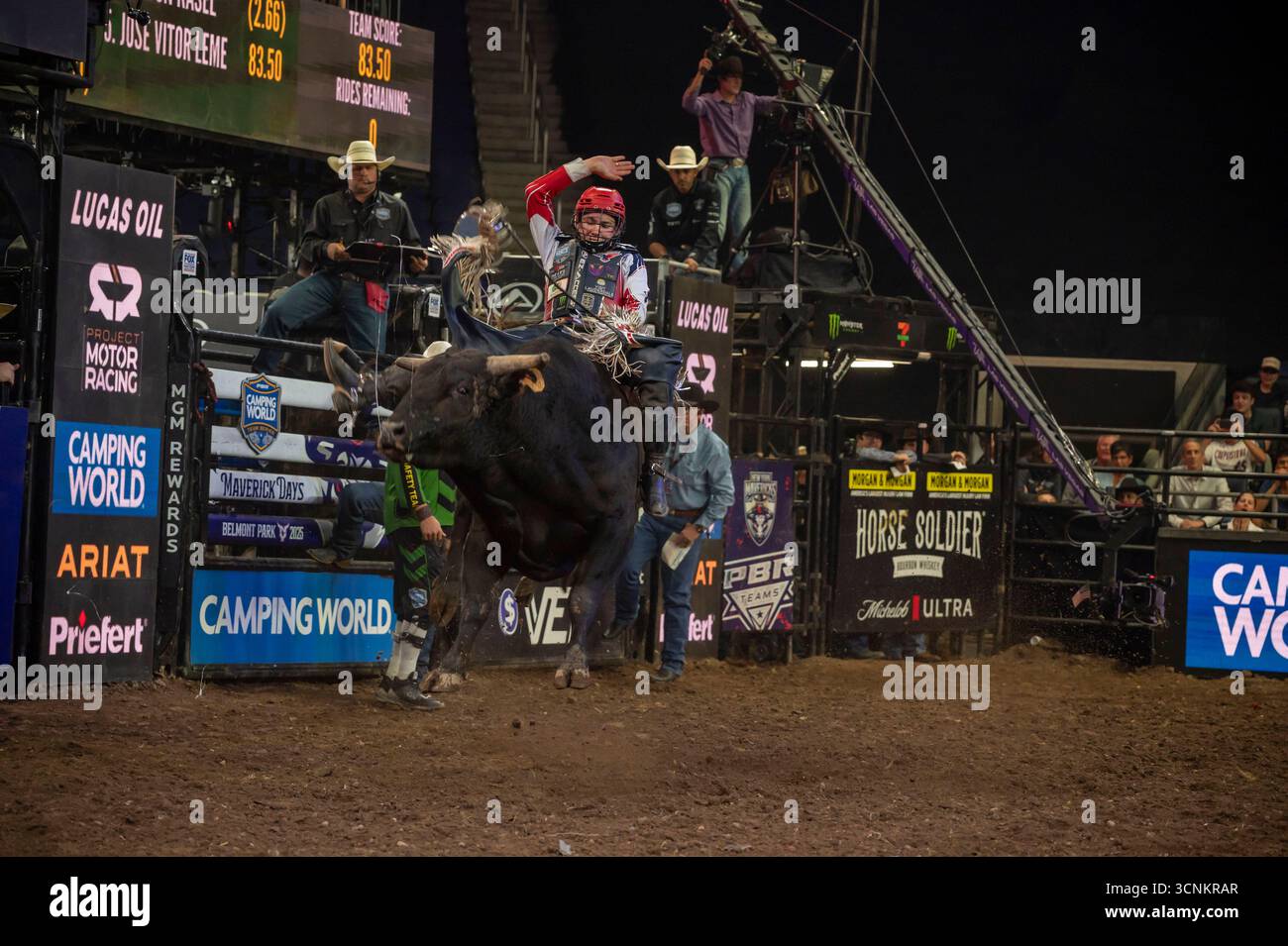Florida Freedom's John Crimber rides Bullistic in game 9 during the New York Mavericks' PBR ...