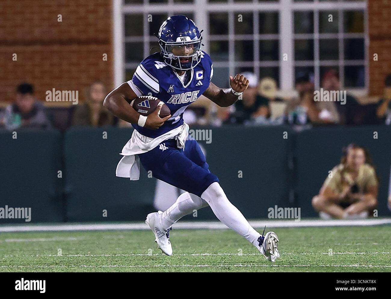 September 18,2025: Rice University quarterback Chase Jenkins (4) runs ...