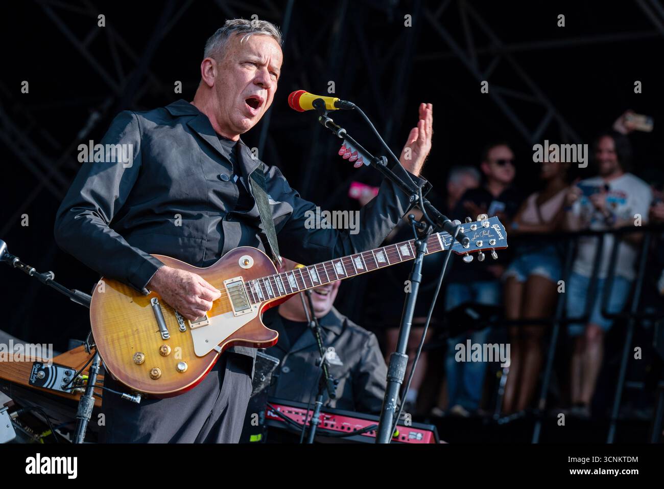 Bob Mothersbaugh of Devo performs during the Shaky Knees Music Festival ...