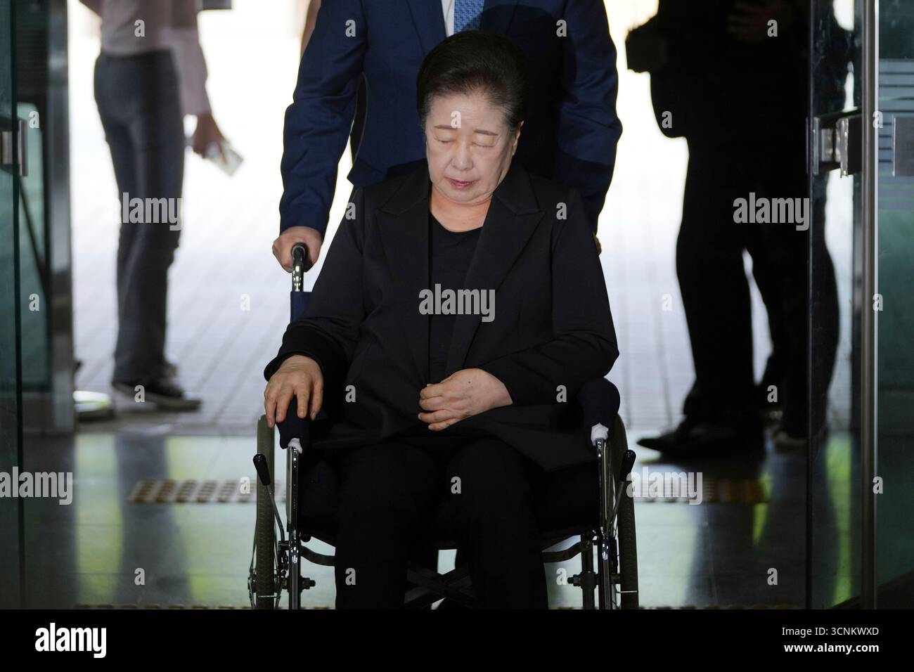 Hak Ja Han, the leader of South Korea's Unification Church, arrives at ...