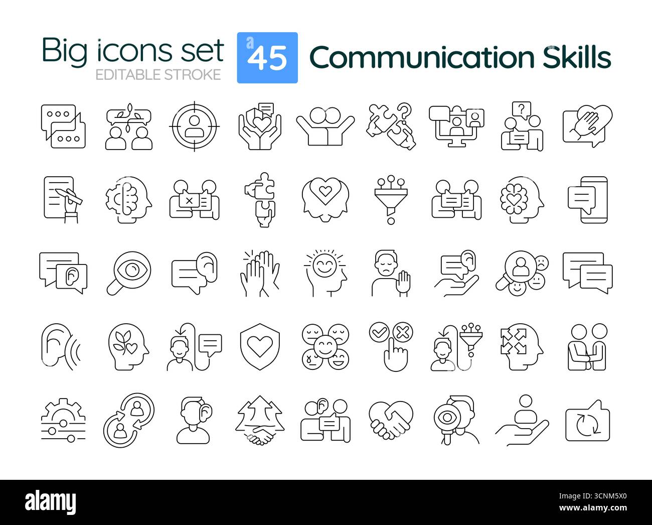 Social listening line icons Stock Vector Images - Alamy