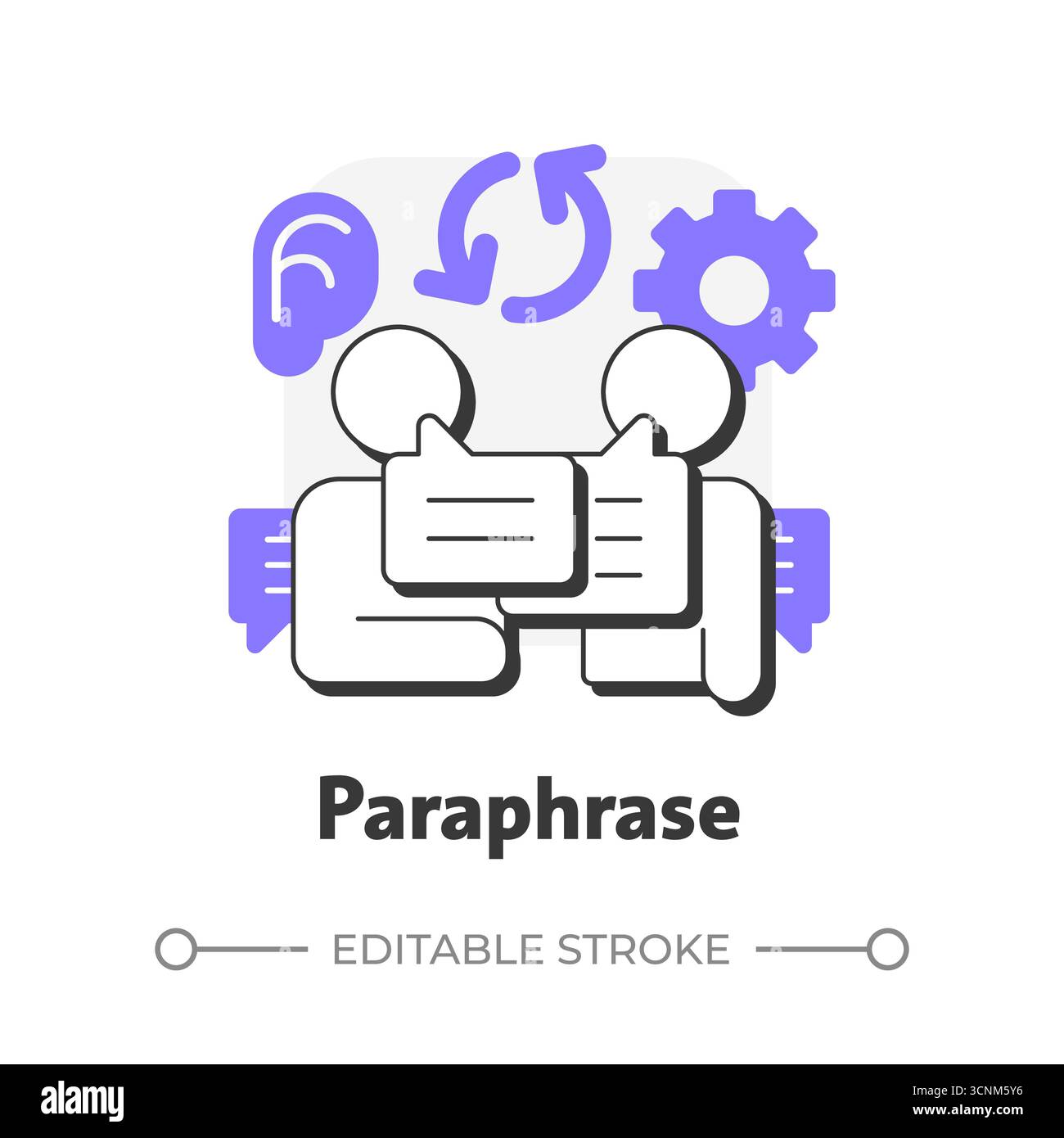 Paraphrase flat outline concept icon Stock Vector Image & Art - Alamy