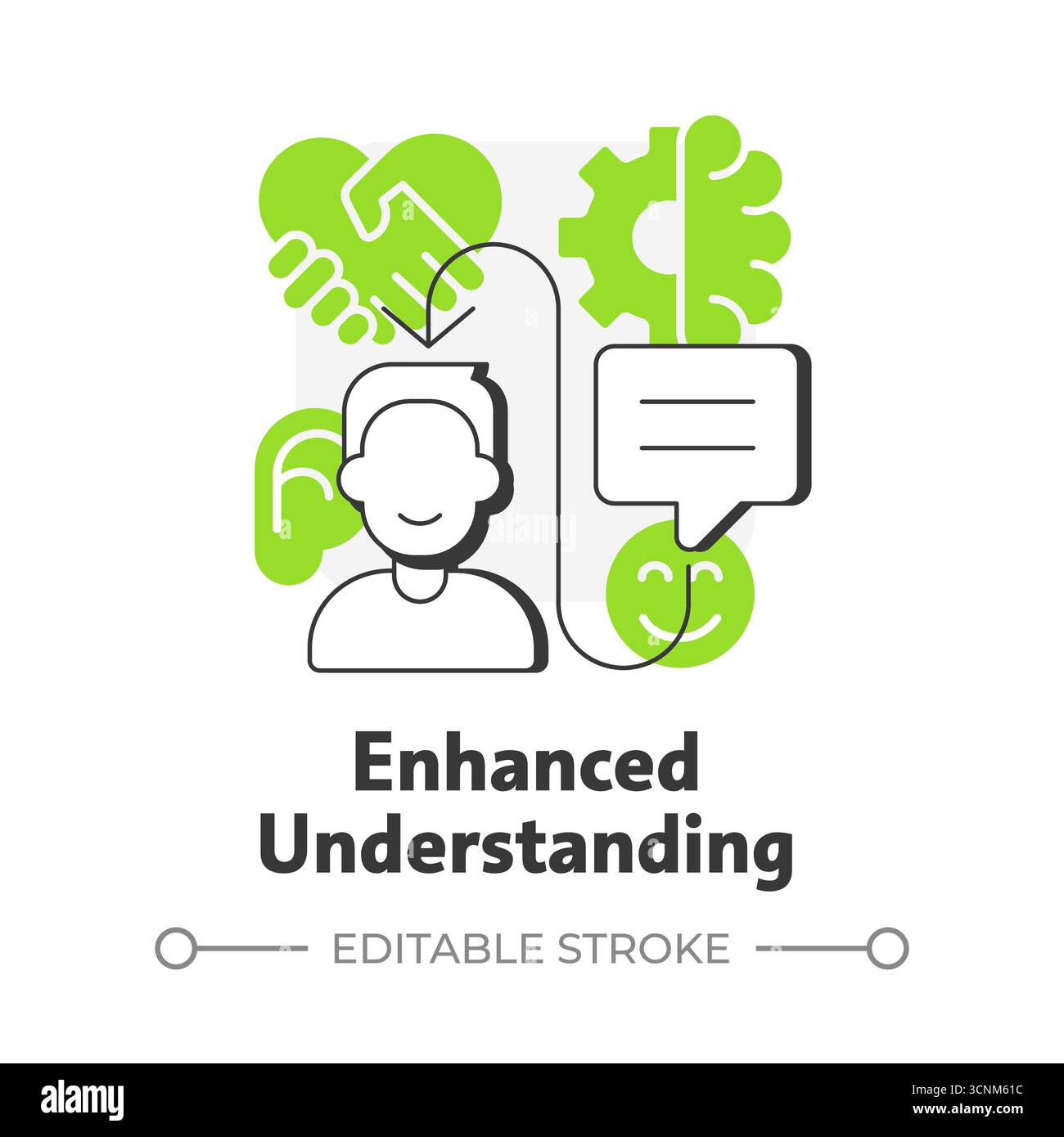 Enhanced understanding flat outline concept icon Stock Vector Image ...