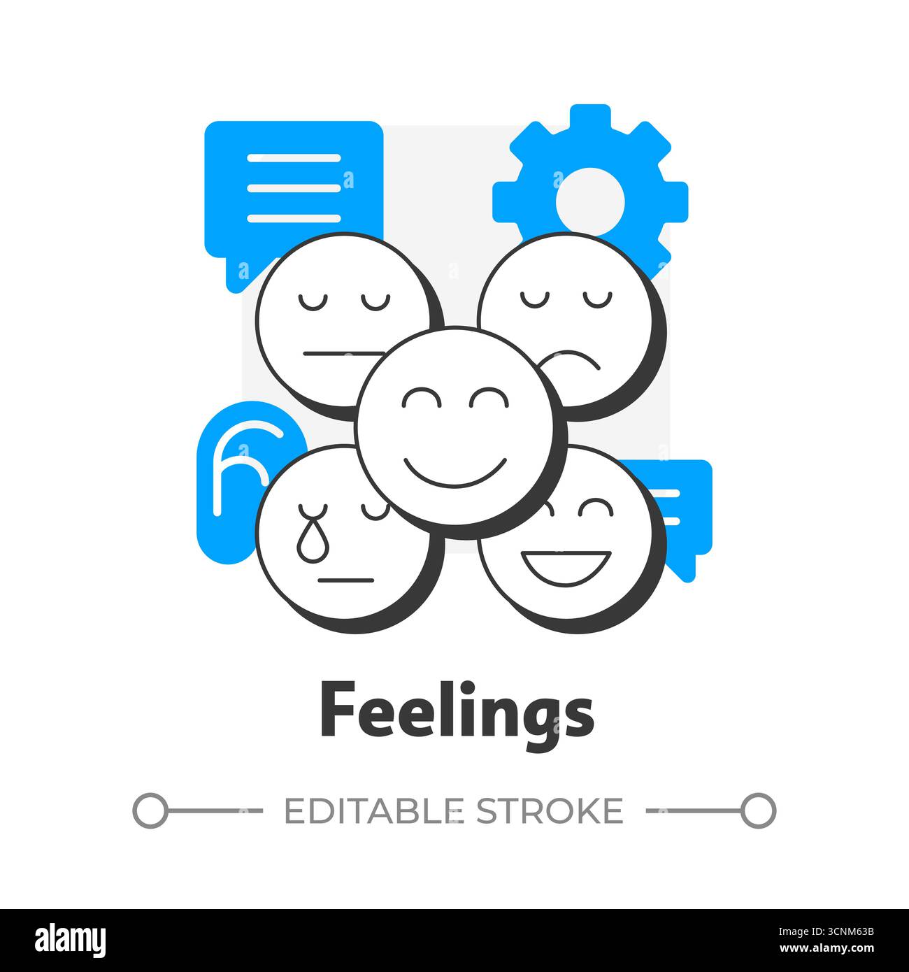 Feelings flat outline concept icon Stock Vector Image & Art - Alamy