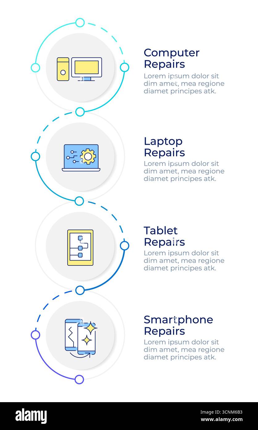 Electronic devices repair infographic design template Stock Vector ...