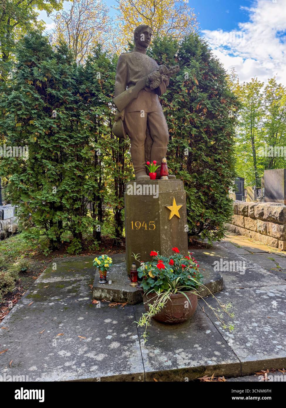 Memorial in the city cemetery of Pribram dedicated to Red Army soldiers ...