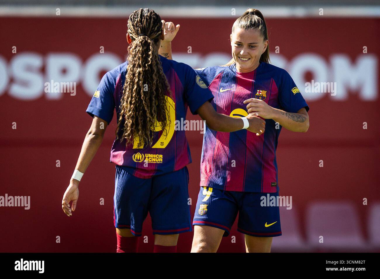 Claudia PINA of Barcelona celebrate his goal with Vicky LOPEZ of ...