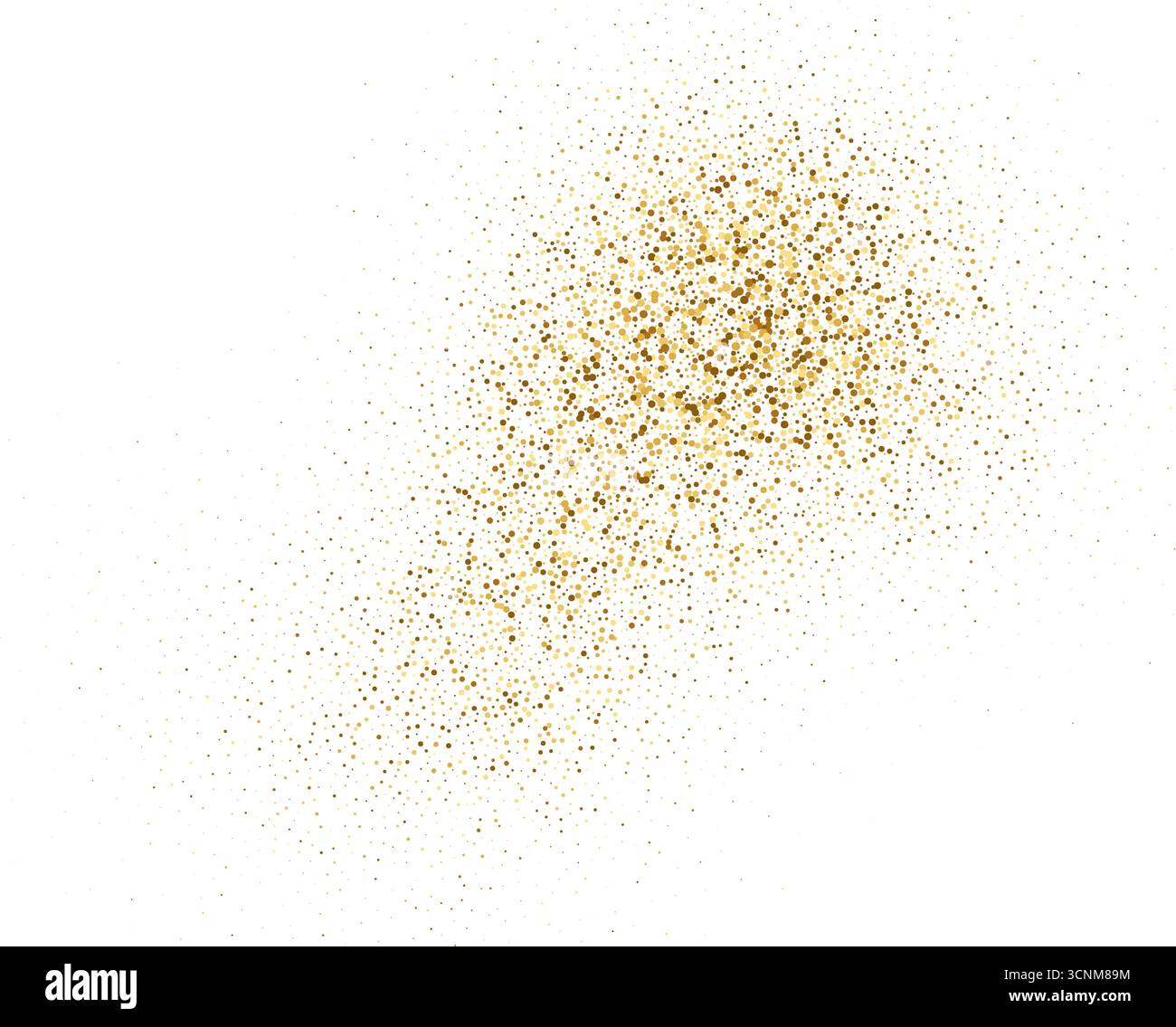 Dynamic dot spark liquid flow. Gold dust scattering with shimmer flying ...