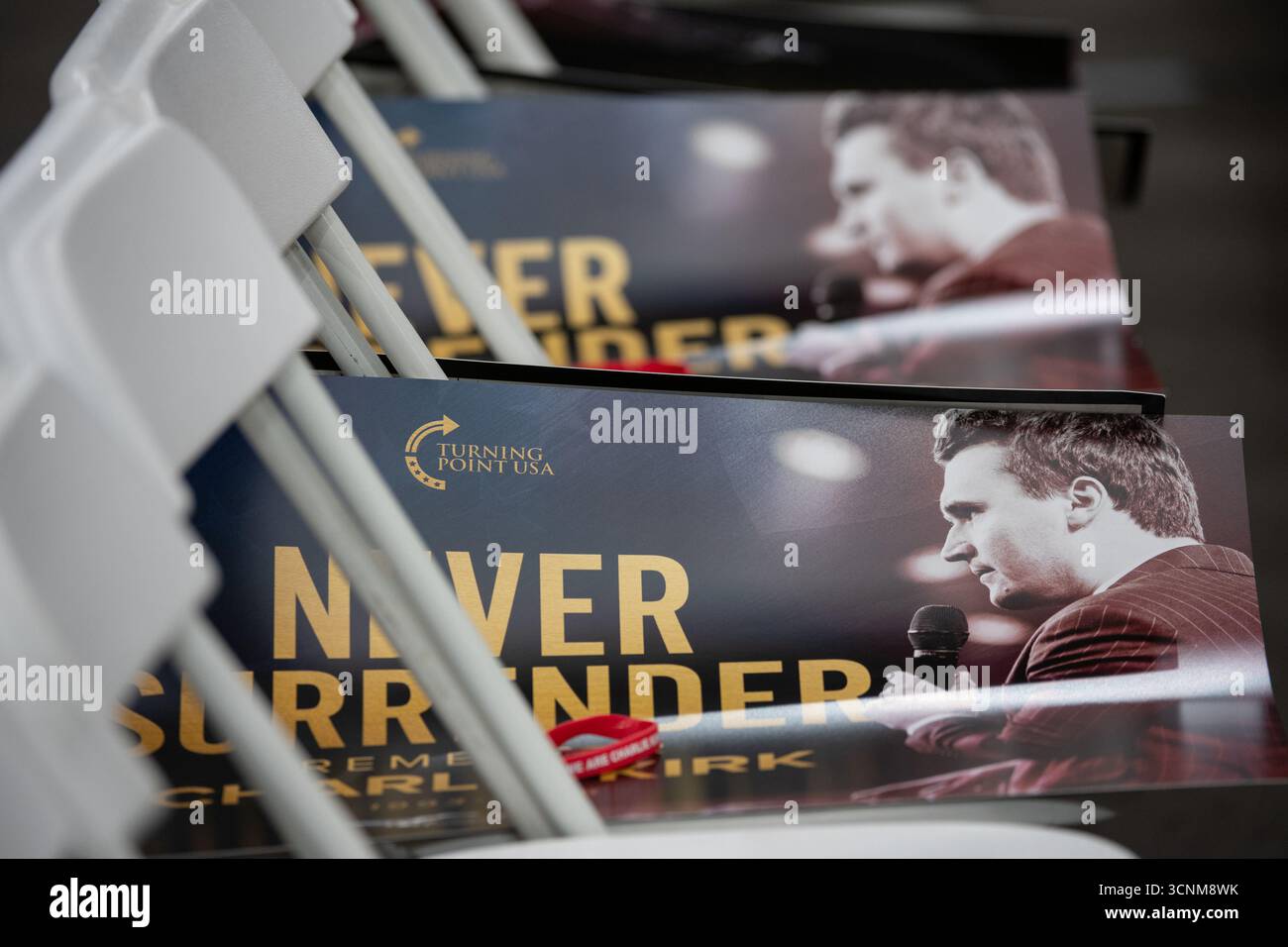 Posters displaying an image of Turning Point USA conservative political ...