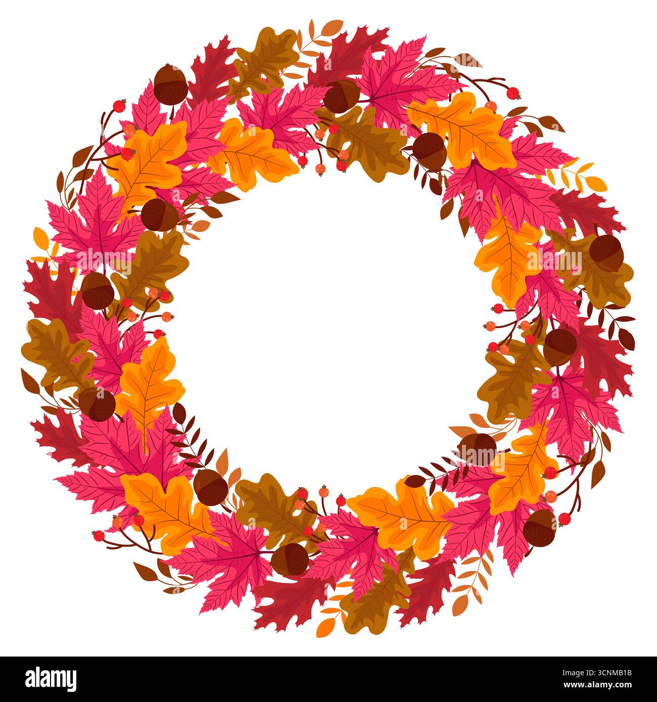 Autumn wreath maple leaves Stock Vector Images - Alamy