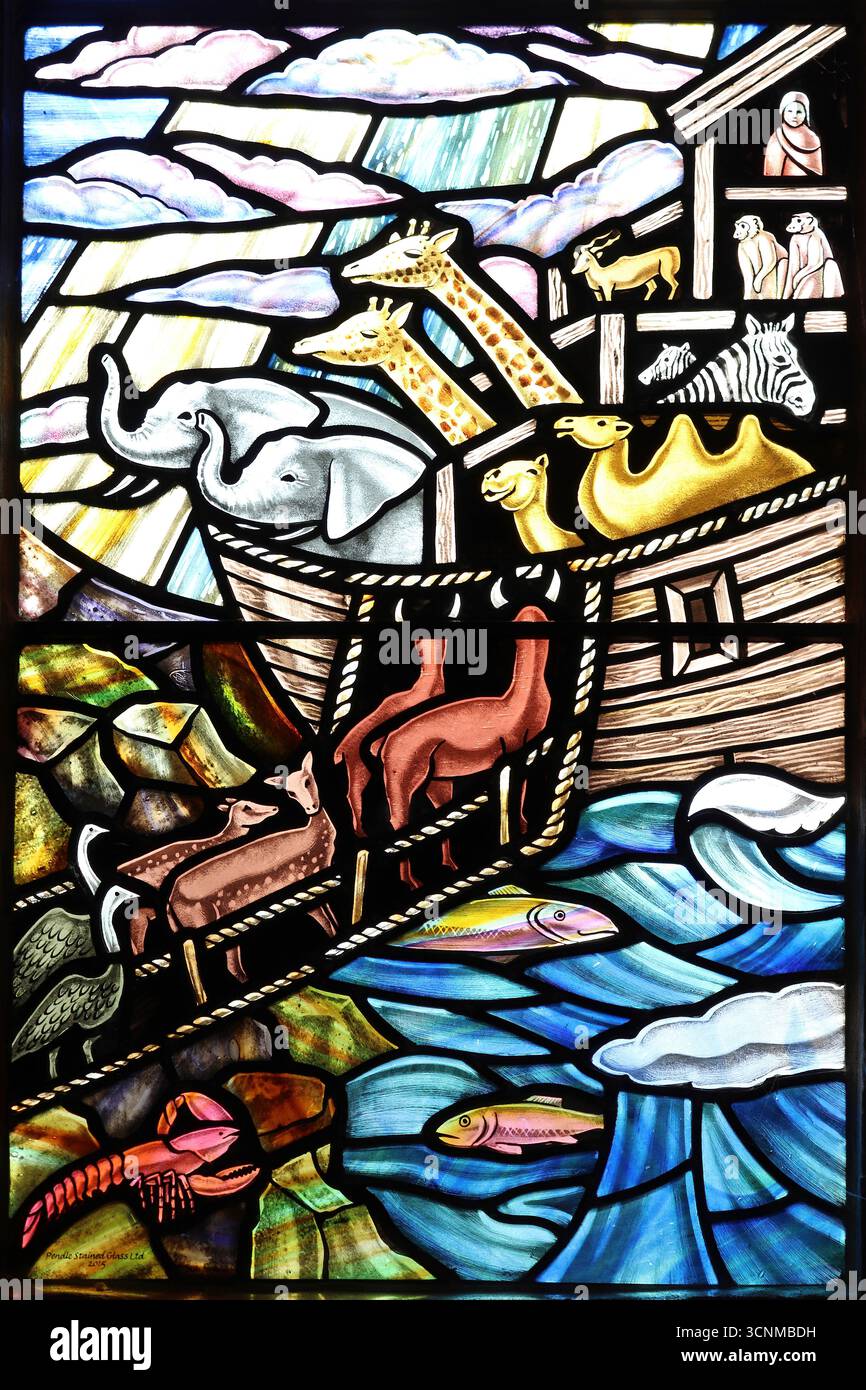 Stained glass noah hi-res stock photography and images - Alamy