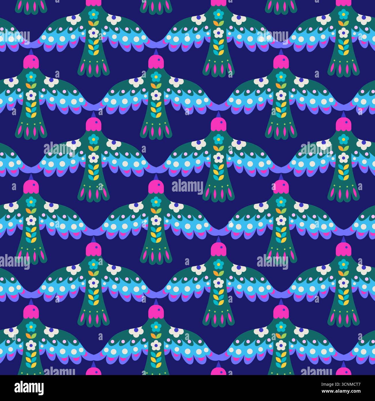 Seamless pattern blue flying Stock Vector Images - Alamy